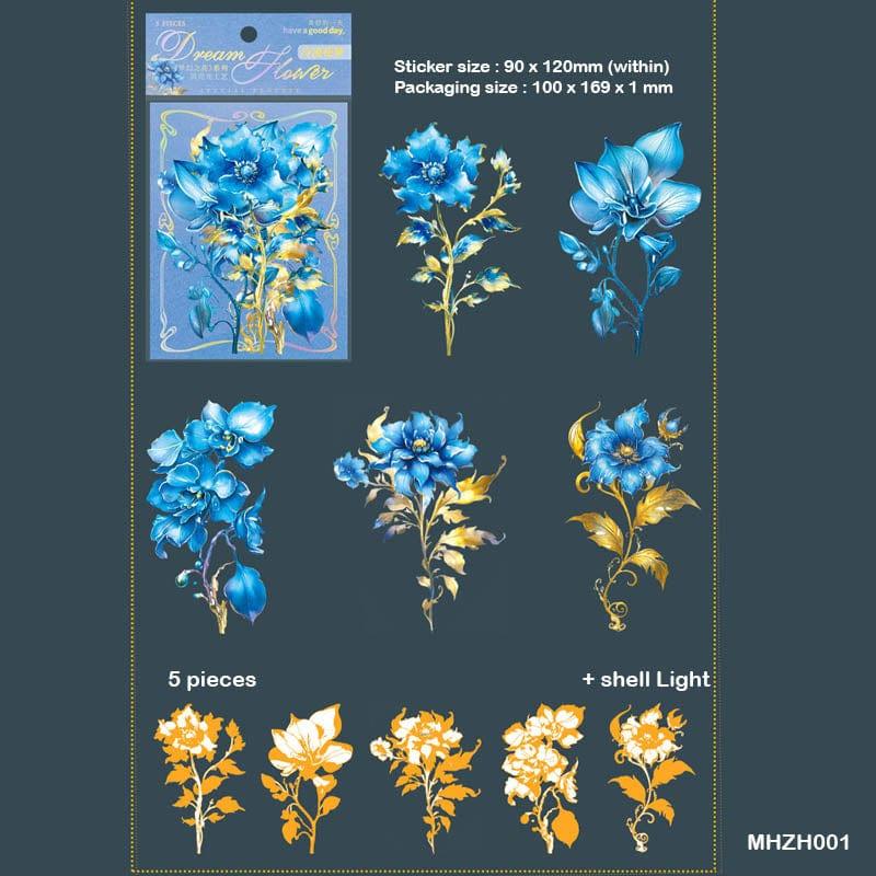Fantasy Flower Shell Light Decoration Sticker 5Pc Code Mhzh001 – Inkarto