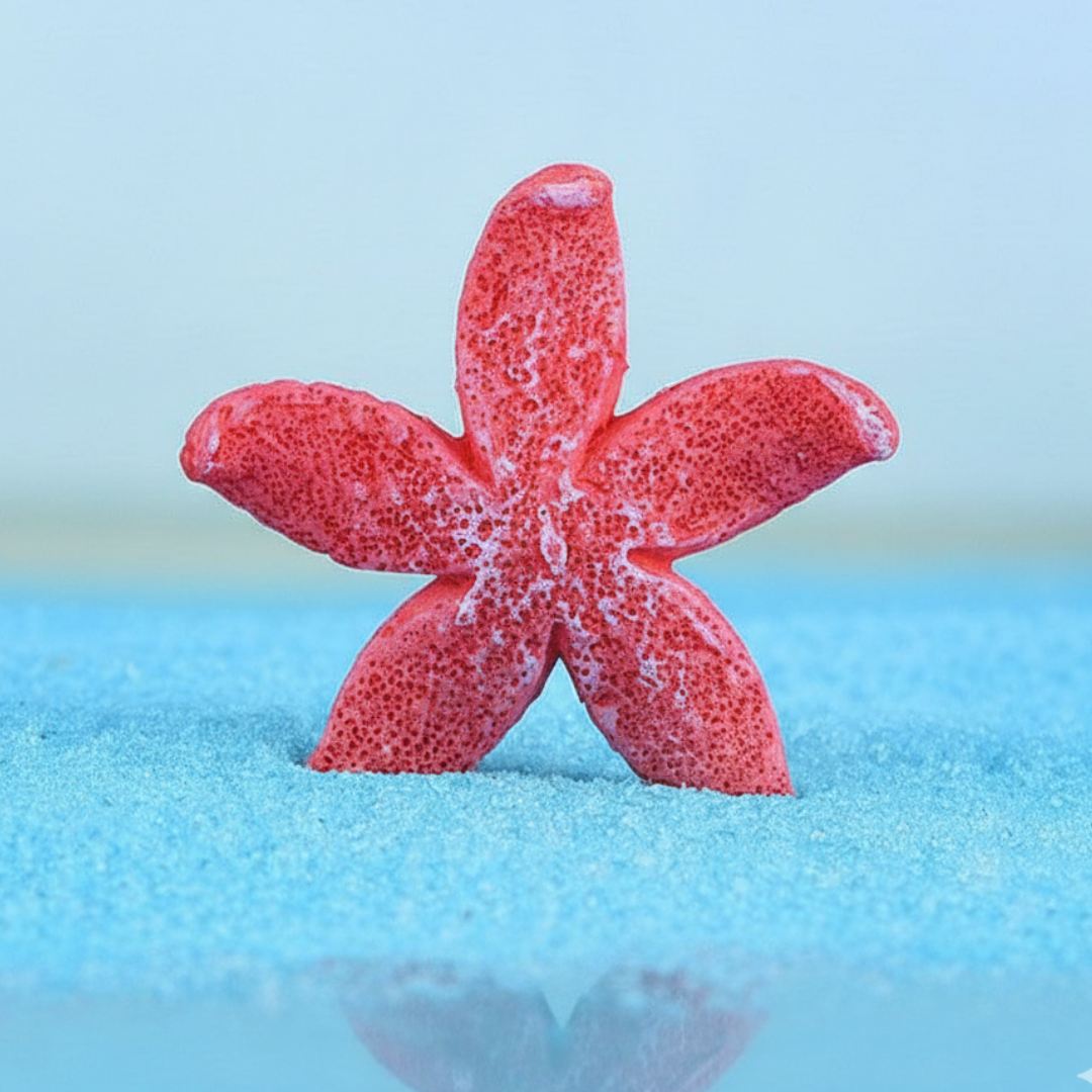 Miniature Red Starfish | Decorative Model 2.8cm (5 Pcs) Pack of 1 – Inkarto