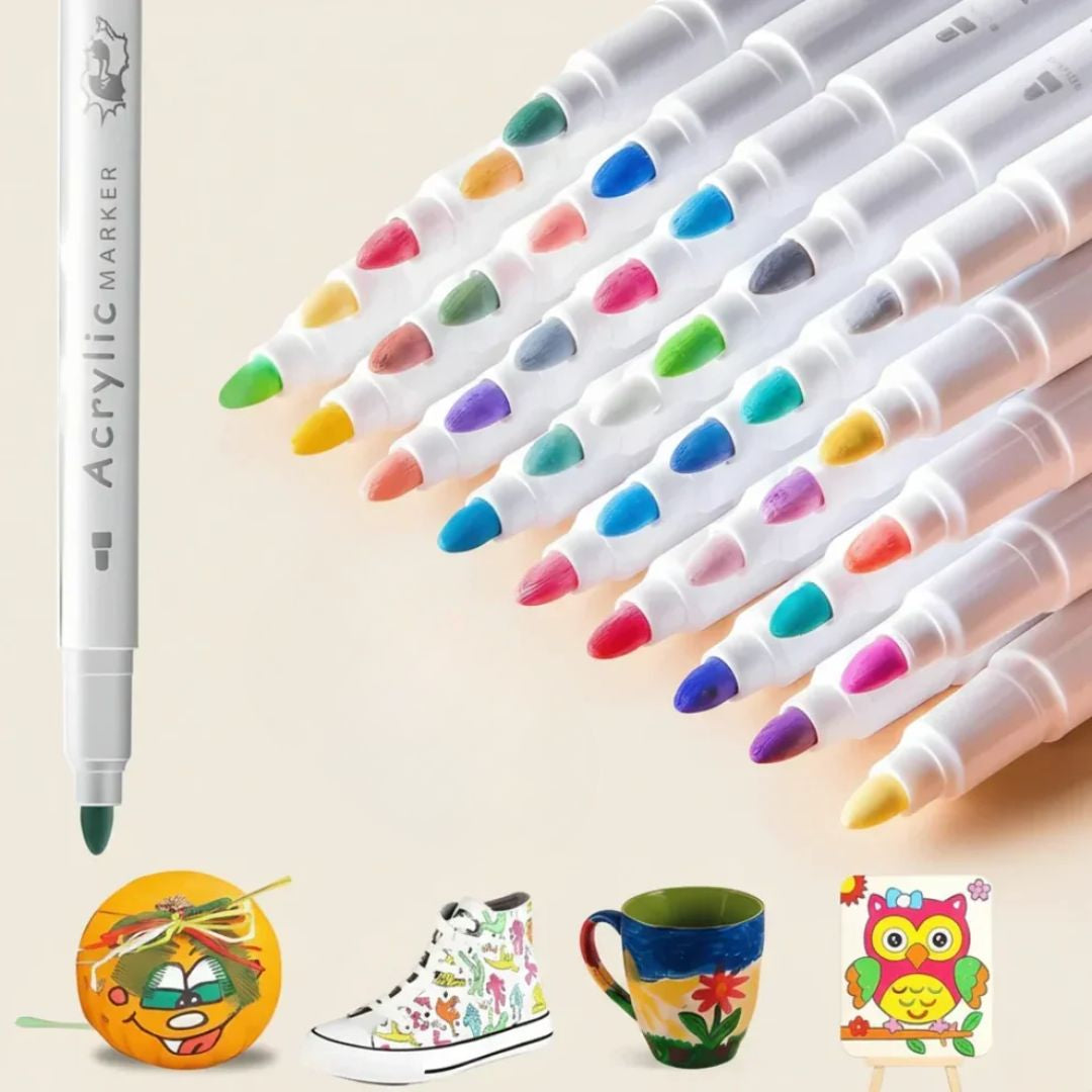 All Surface Acrylic paint markers 24 Colors I Works on Everything – Inkarto