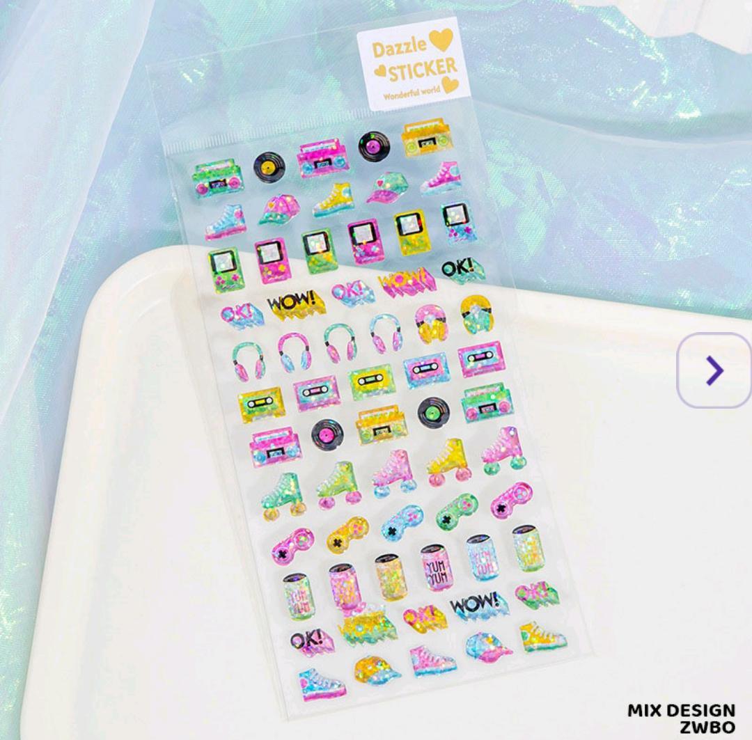 Glittery Dazzle Stickers - Eye-Catching Embellishments – Inkarto