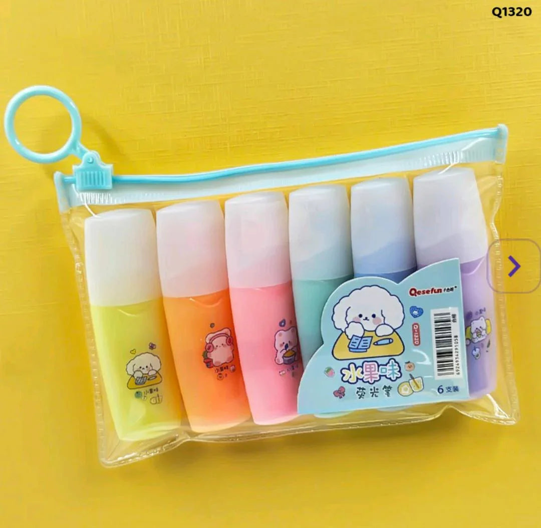 Cute Kawaii Pastel Highlighters - 6 Piece Set – Inkarto