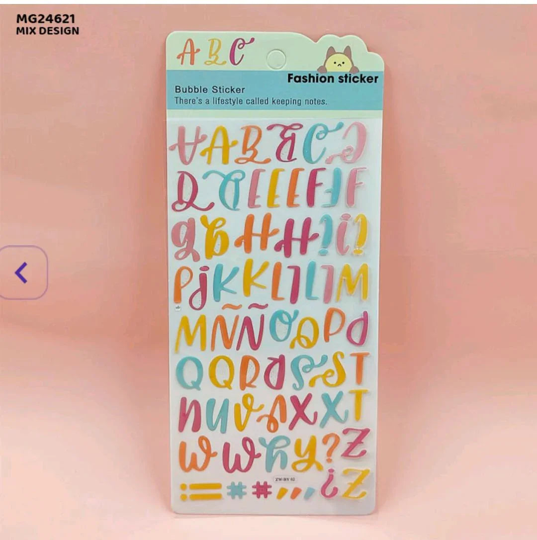 Mg24621 Bubble Alphabet Sticker – Inkarto