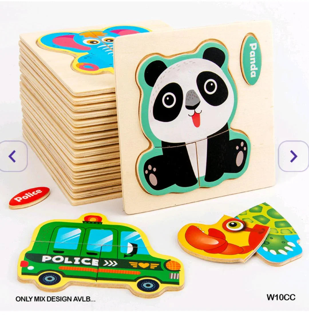 Cratoon Wooden Puzzle l Return gift l Small 10X10Cm l Pack of 5 – Inkarto