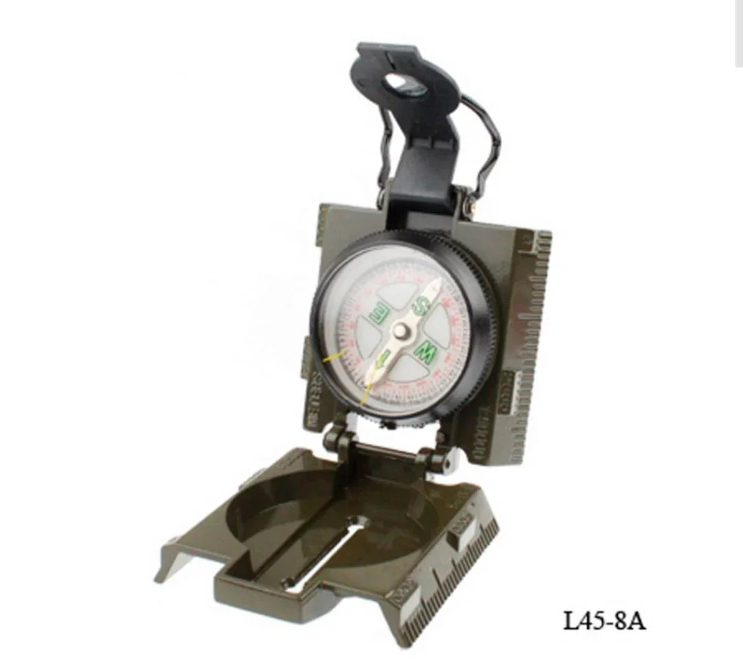 Lensatic Magnetic Compass for Hiking & Camping – Model L45-8A – Inkarto