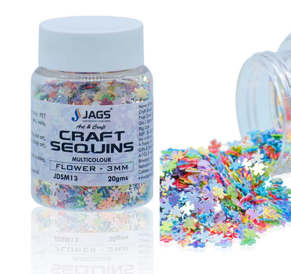 Jags Craft Sequins Multi Colour 20GMS Flower 3MM – Inkarto