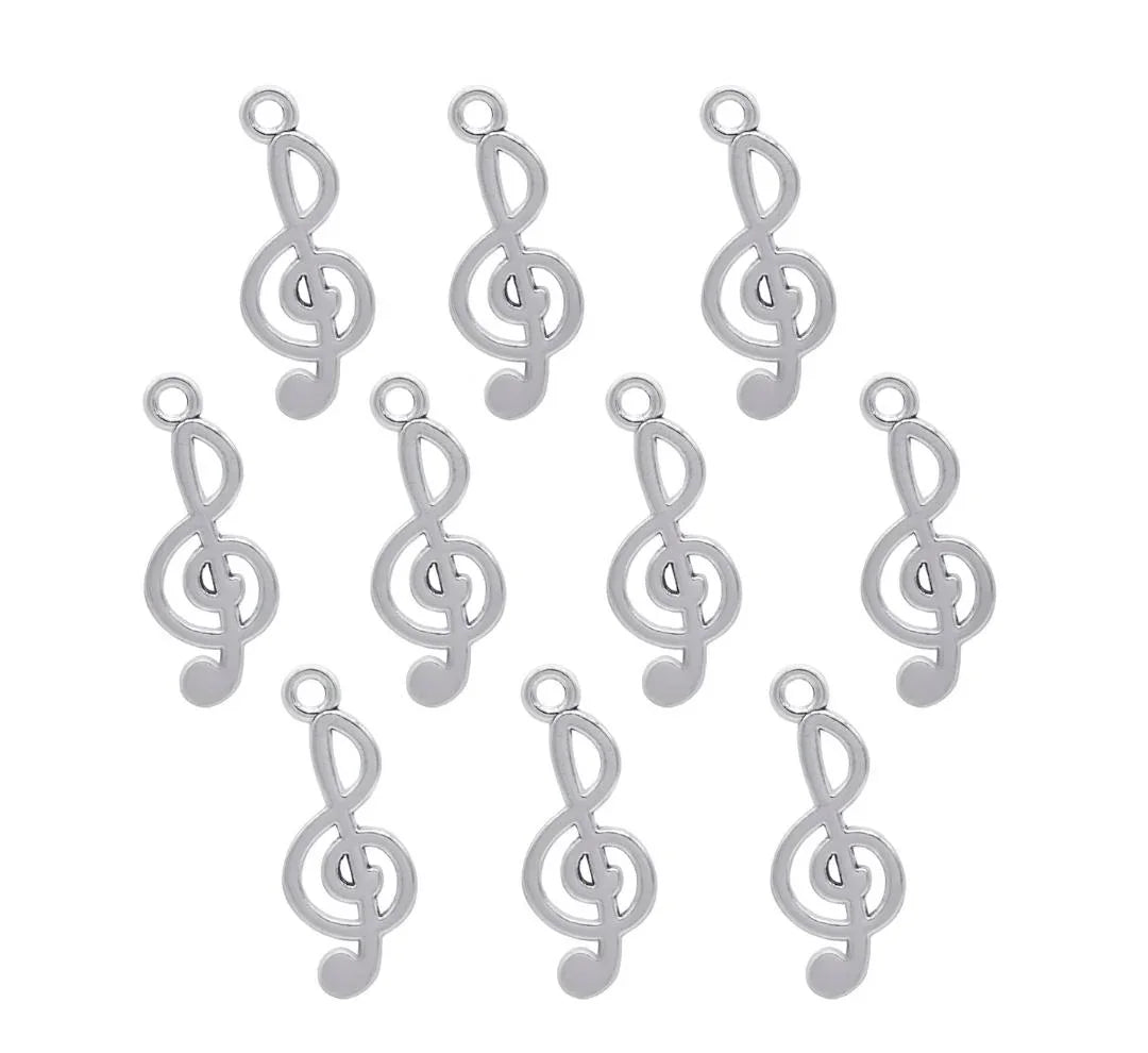 Metal Music Symbol Craft Charms – Set of 10 – Inkarto