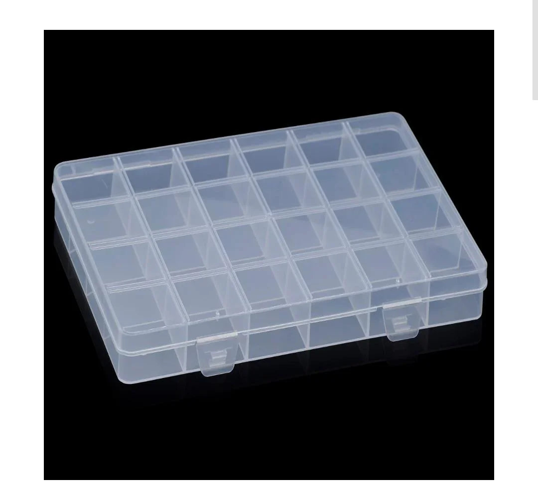 Empty Plastic Storage Box – Grid Design – Inkarto
