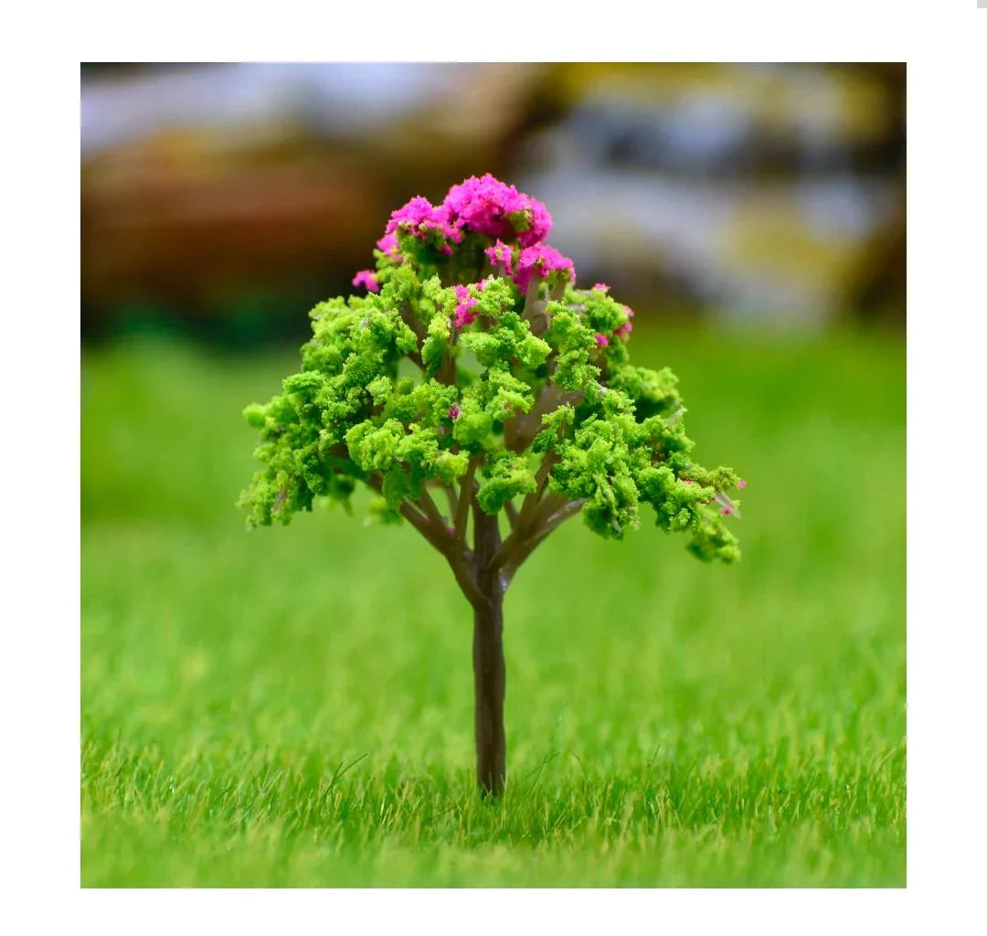 Artificial Miniature Green & Pink Tree – 1pc | FU-60GPK – Inkarto