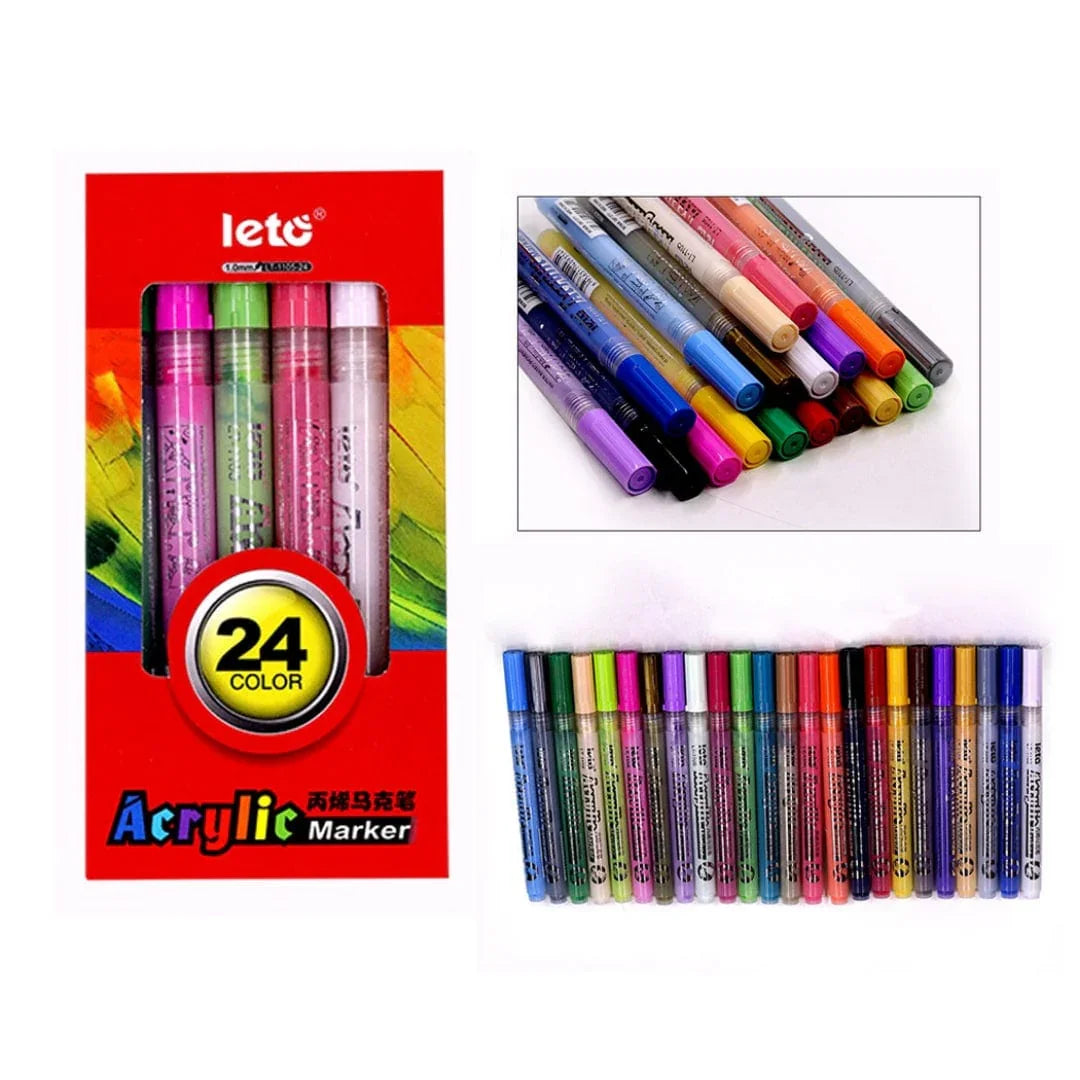ACRYLIC MARKER (24 PIECES) – Vibrant Paint Markers for All Surfaces ...