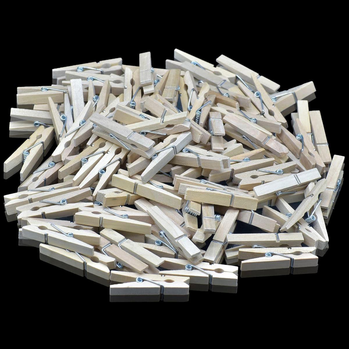 Elegant Simplicity: Wooden Clip Set - 100 Pcs Big White Clips (45mm ...