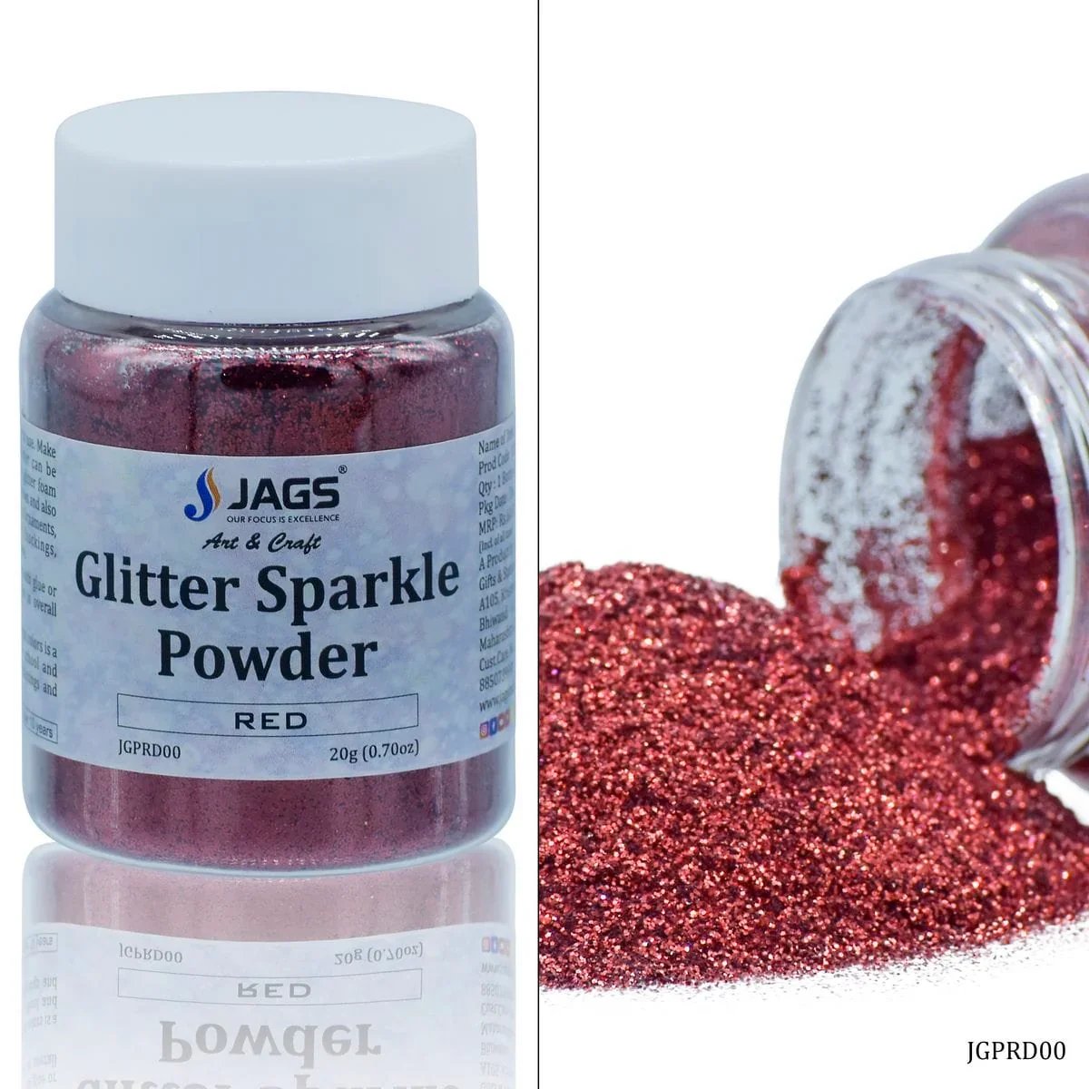 Jags Glitter Sparkle Powder Red 20gm JGPRD00