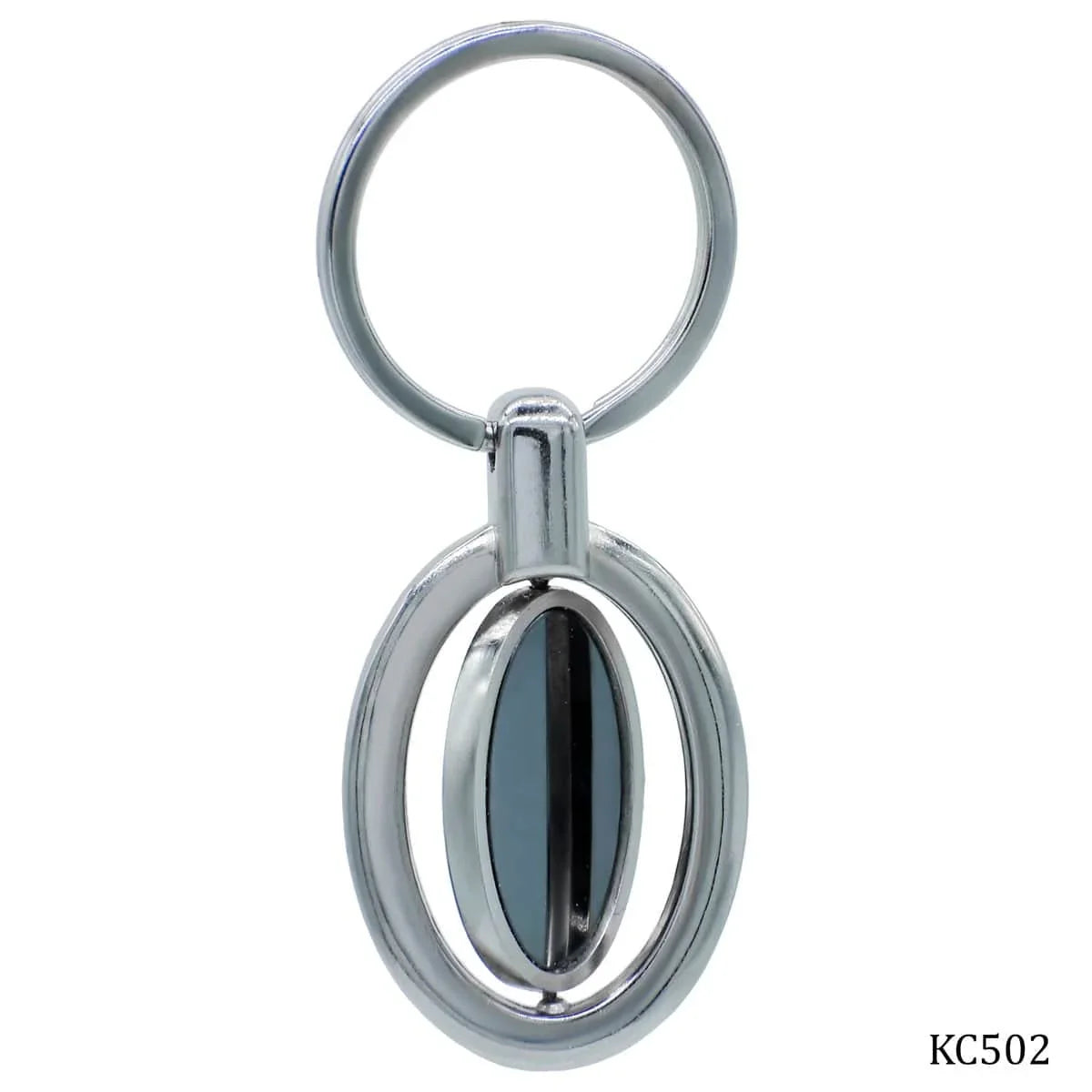 Key Chain Plain Ovel Black