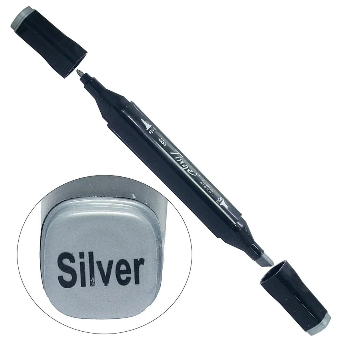 Touch Marker 2in1 Metallic Silver – Inkarto