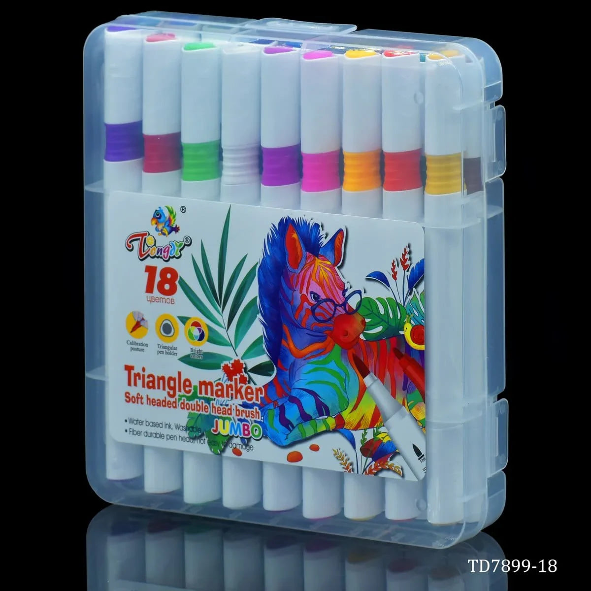 Triangle Marker Soft Headed Double Brush 18 Colour – Inkarto