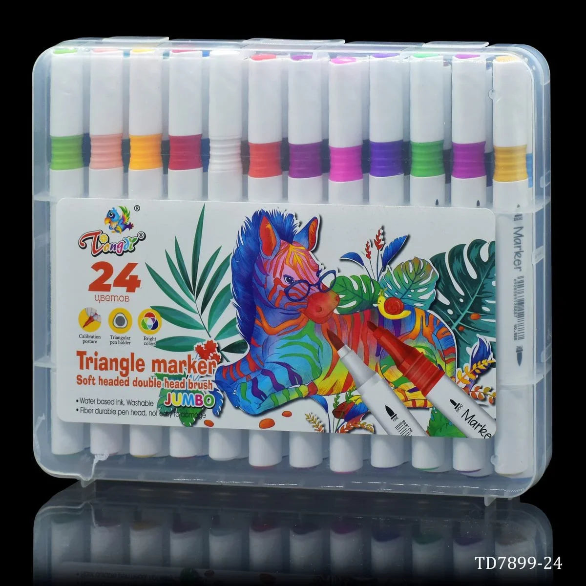 Triangle Marker Soft Headed Double Brush 24 Color