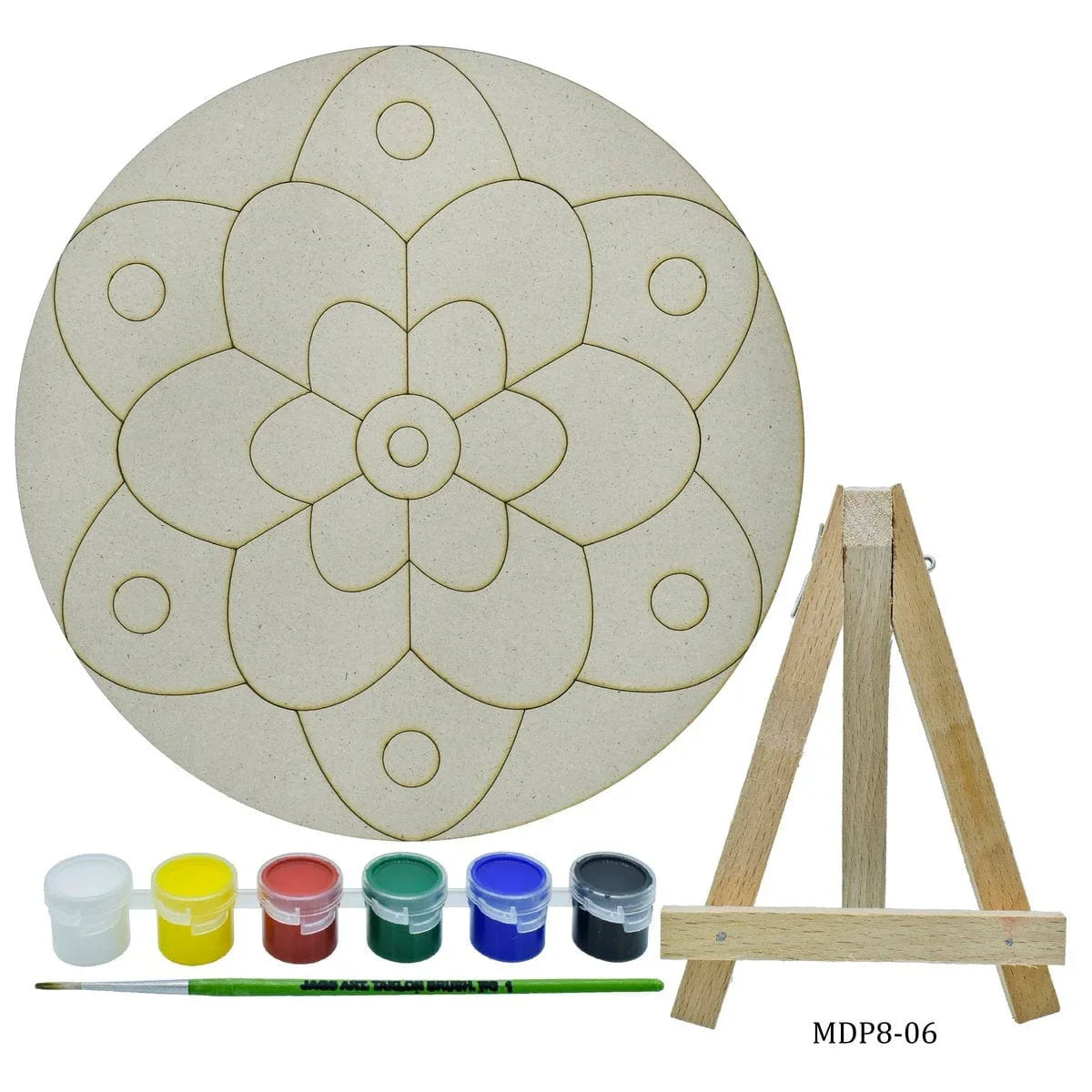 MDF DIY Painting Plate Kit Round Rangoli 8 Inch – Inkarto