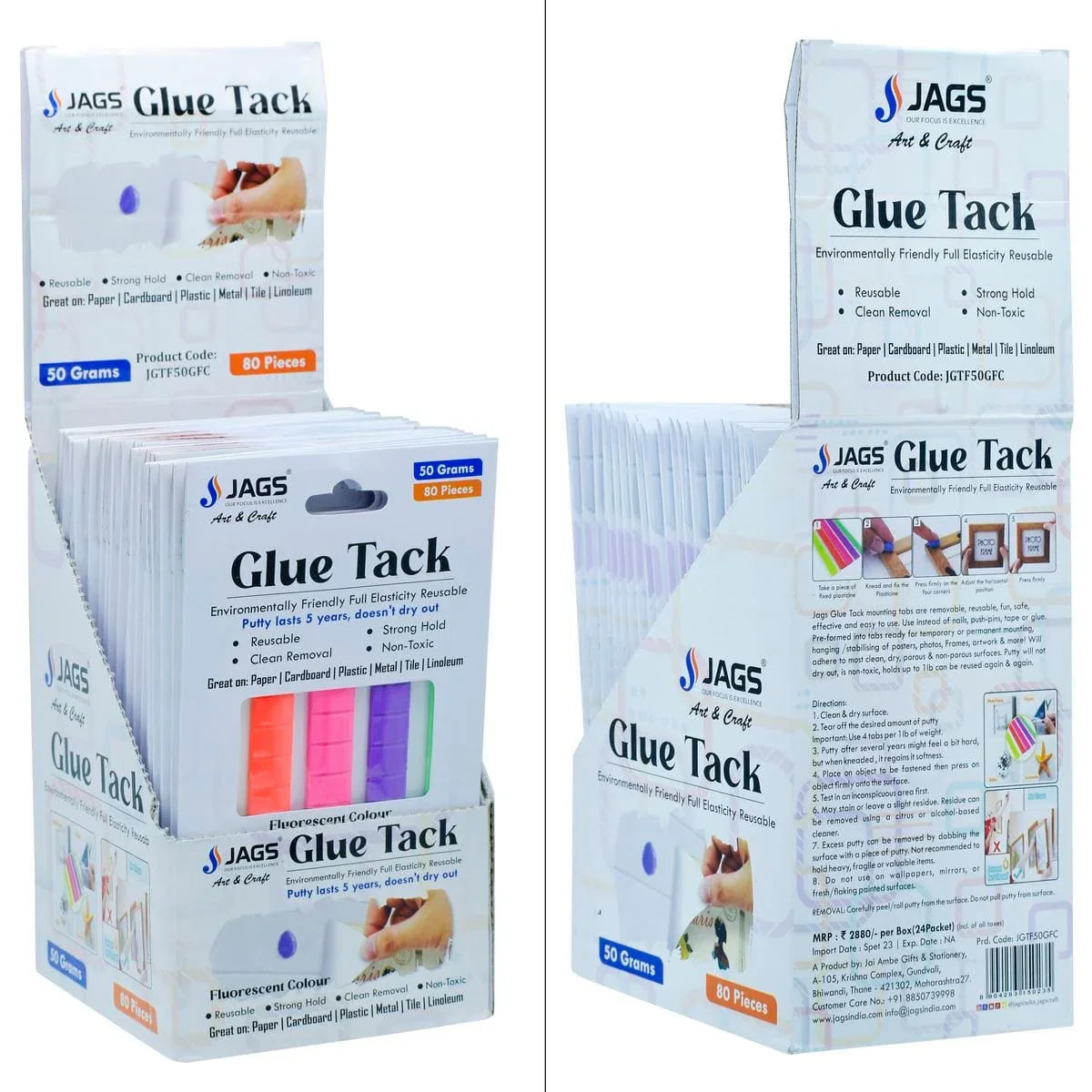 Glue Tack Fluorescent Colour I hanging /stabilising of posters, photos ...