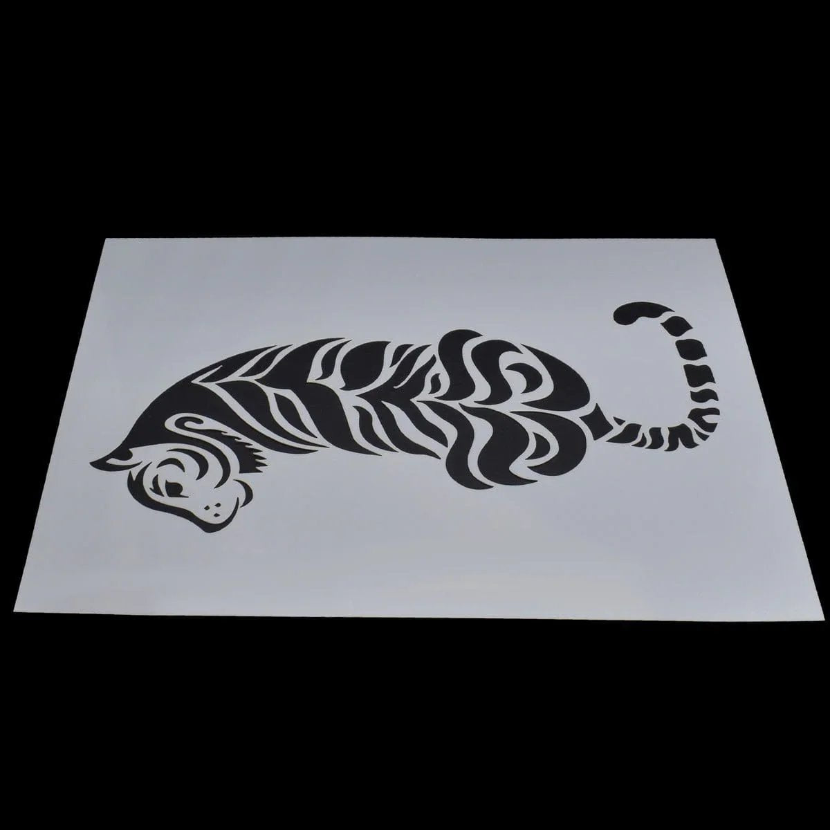 Majestic Tiger Roar: Stencil Plastic A5 Size Tiger Design for Striking
