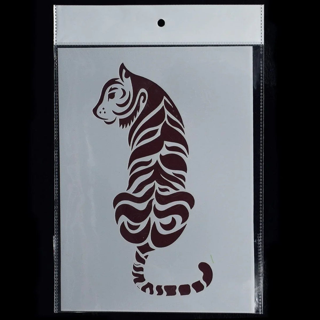 Majestic Tiger Roar: Stencil Plastic A5 Size Tiger Design for Striking