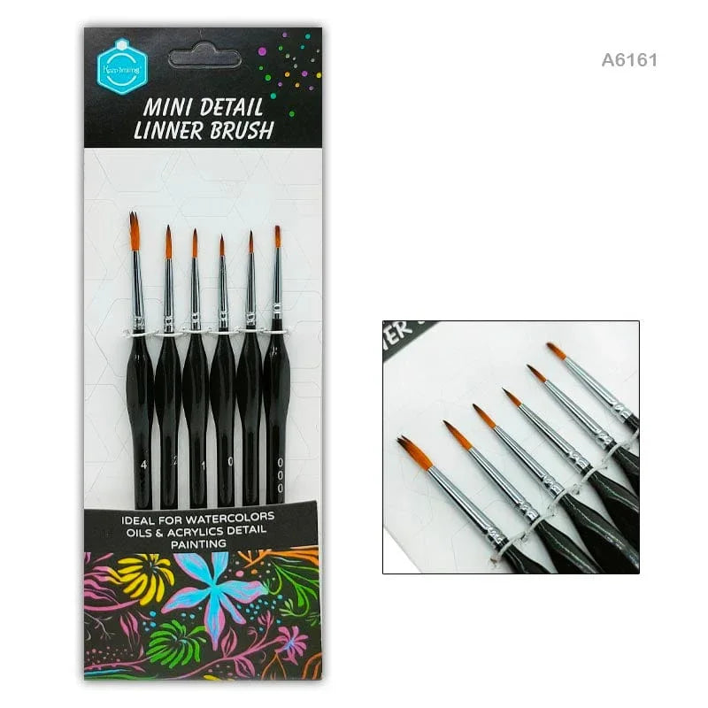 Ultra Fine Detail Liner Brush Set - 6 Precision Brushes – Inkarto