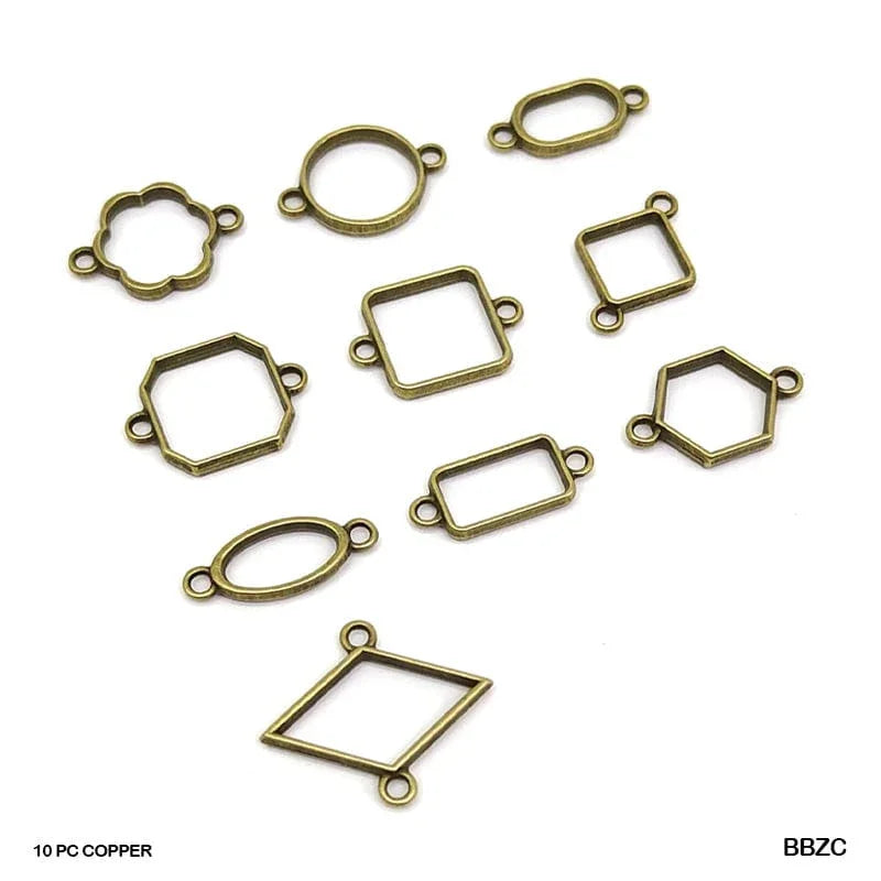 Copper Bezel Charms - Mixed Shapes for Resin & Jewelry (10 Piece Set ...