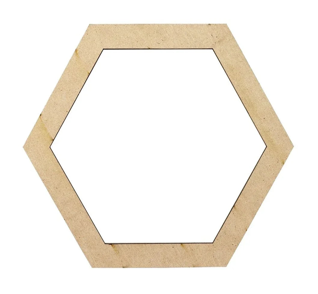Mdf Craft Ring Hexagon 10Inch X 1Inch (contain 10 unit) – Inkarto