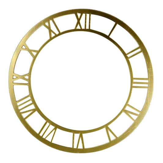Elegant Golden Roman Clock Acrylic Cutout - 12-Inch Decorative Timepie