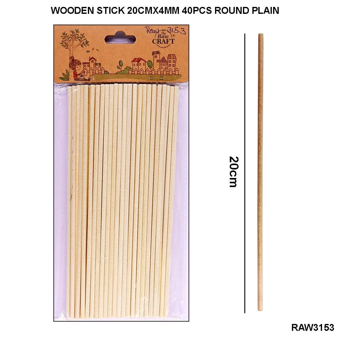Plain Round Wooden Sticks 40Pcs – Inkarto