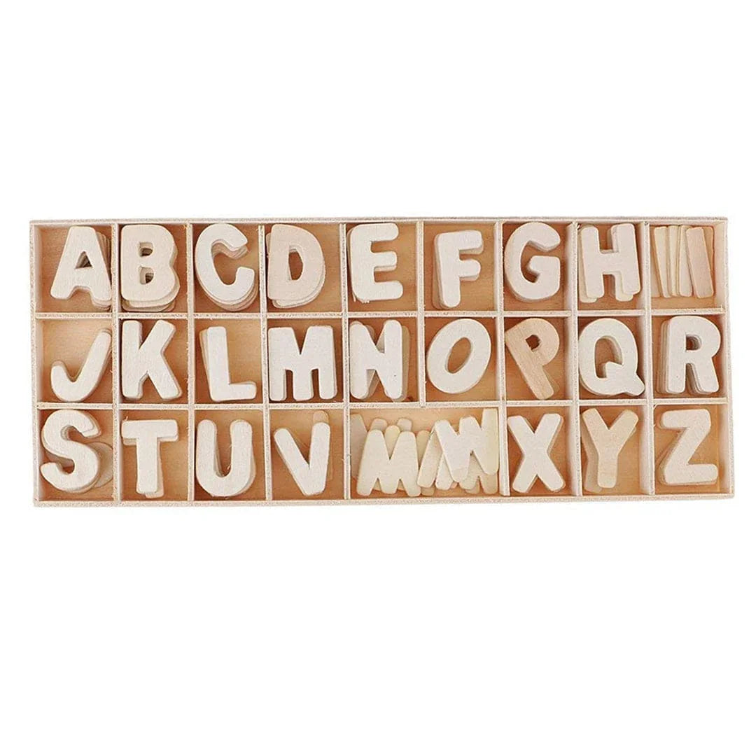 Wooden Alphabet Medium White – Inkarto