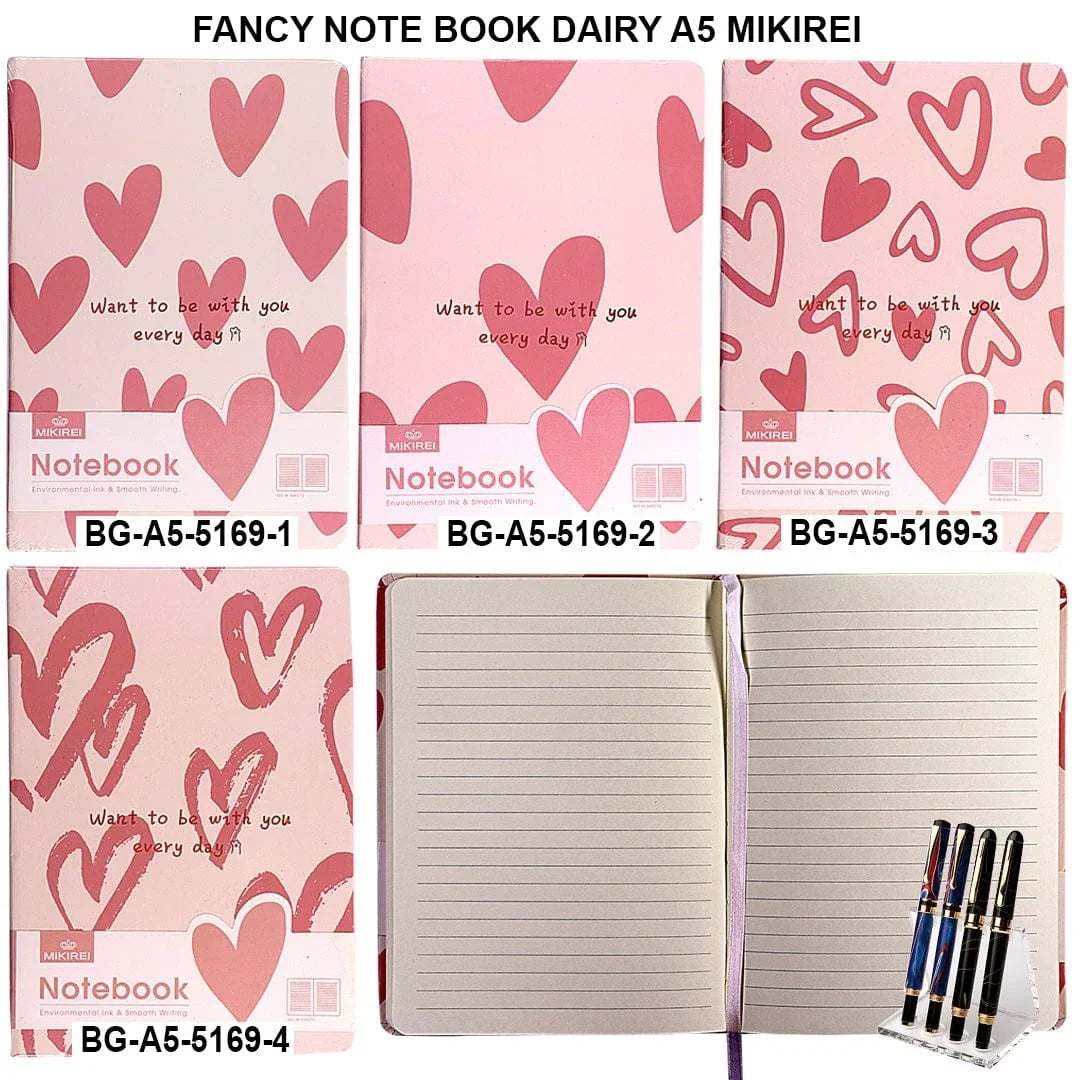 Fancy A5 Journal Diary: Ruled, Undated, 100 Sheets – Inkarto