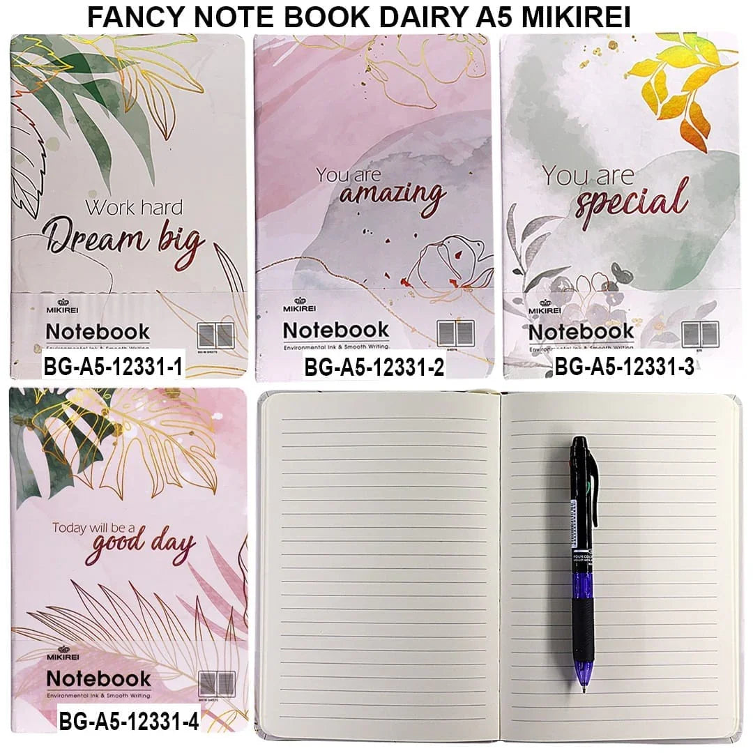 Fancy A5 Journal Diary: Ruled, Undated, 100 Sheets