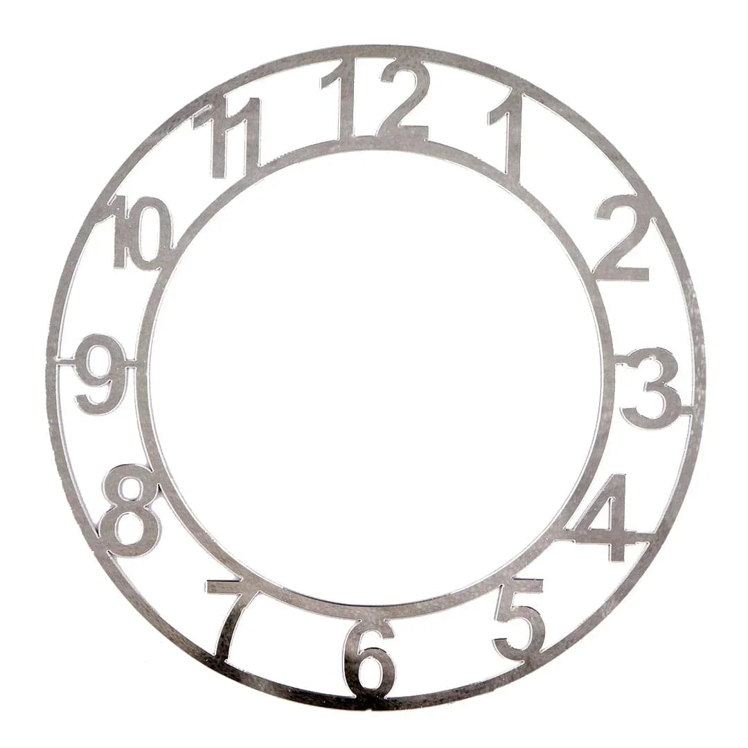 Acrylic Cutout Number Clock 10Inch Silver – Inkarto