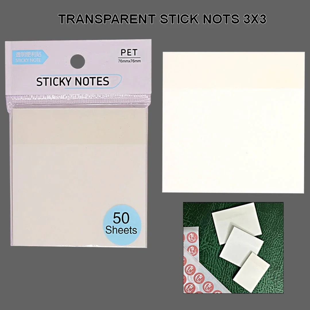 Transparent Sticky Nots 3X3 – Inkarto
