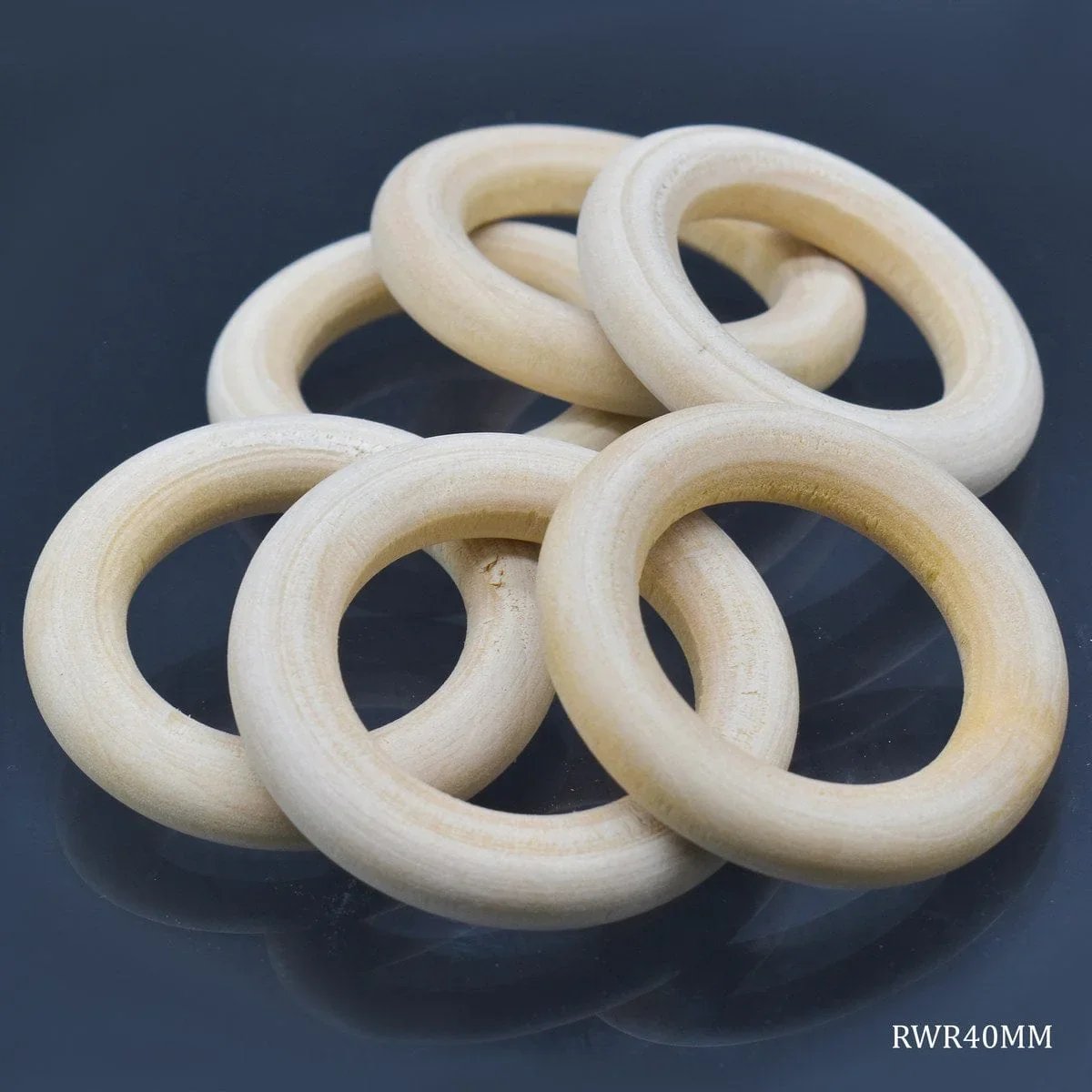 Round Wooden Ring 40MM 6Pcs Set RWR40MM – Inkarto