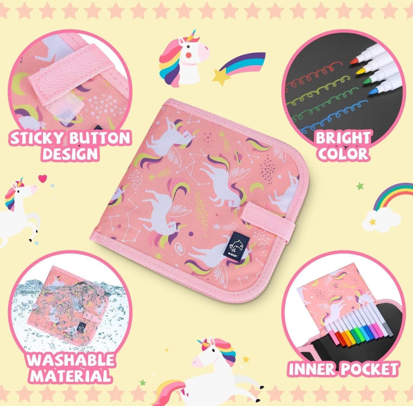 Unicorn Doodle Erasable Drawing Book with 4 Colorful Markers - Spark Y ...