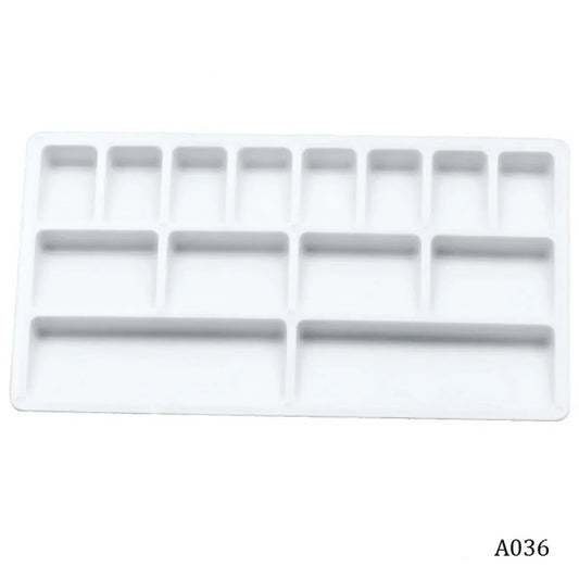 Professional Rectangle Paint Mixing Palette with 14 Wells (18x10cm ...