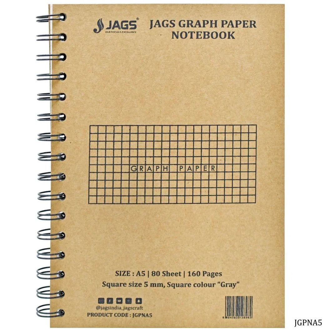 Square Grid Diary, A5 Square Graph 5MM, Kraft Cover, (A5) (Single Book ...